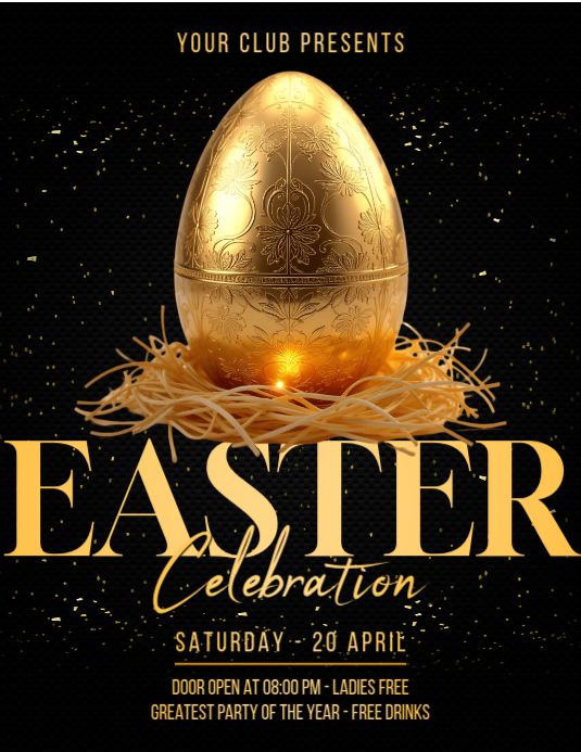 Black Modern & Minimal Easter Celebration Flyer Template | PosterMyWall