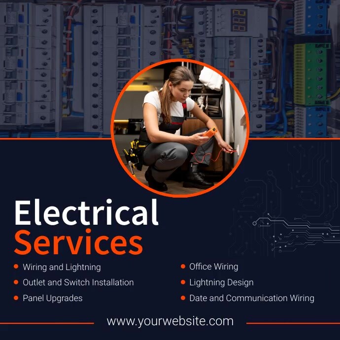 Copy of Black Modern & Minimal Electrical Service Ins | PosterMyWall