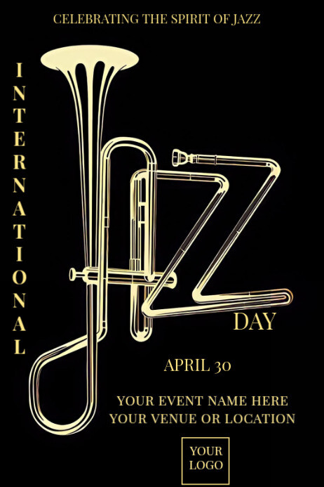 Copy of Black Modern & Minimal Elegant International Jazz Day Poster ...