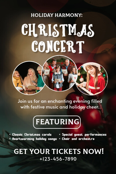 Copy of Black Modern & Minimal Elegant Ornamental Christmas Concert ...