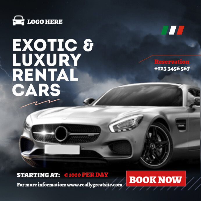 Black Modern & Minimal Exotic And Luxury Rental Cars Instagram Post ...