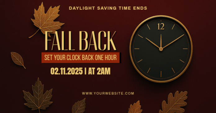 Black Modern & Minimal Fall Back Gambar Bersama Facebook Template ...