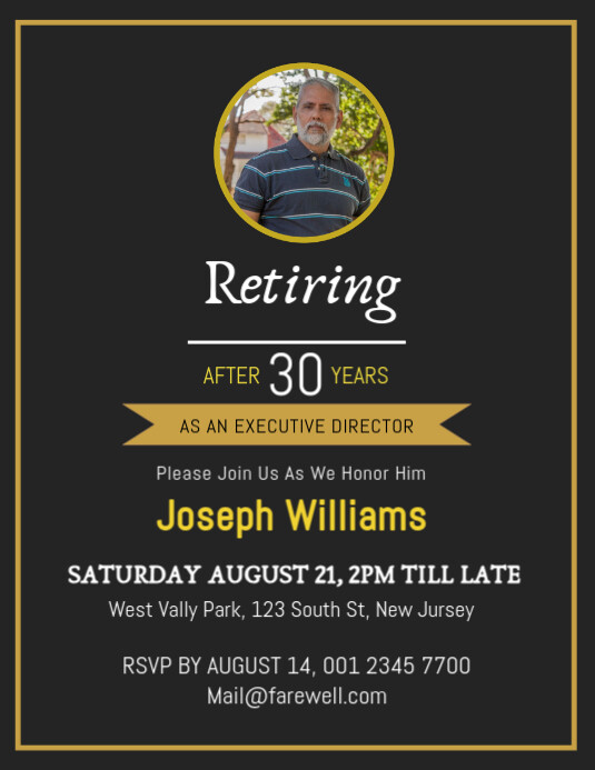 Black Modern & Minimal Farewell Card Flyer (us Letter) Template ...