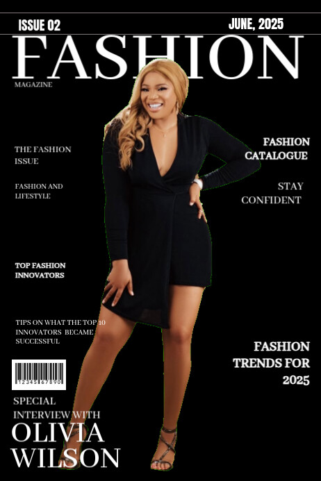 Copy of Black Modern & Minimal Fashion Magazine Model Poster | PosterMyWall