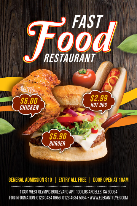 Black Modern & Minimal Fast Food Restaurant Poster Template | PosterMyWall