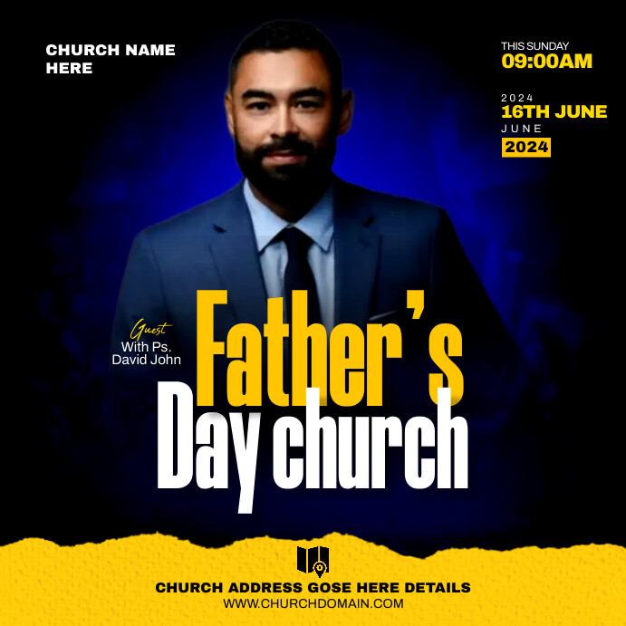 Plantilla de Black Modern & Minimal Fathers Day Church Fly | PosterMyWall