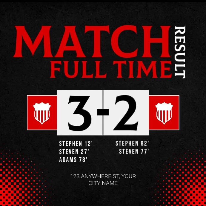 Copy of Black Modern & Minimal Final Score Instagram Post | PosterMyWall