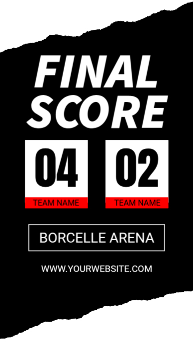 Black Modern & Minimal Final Score Instagram Story Template | PosterMyWall