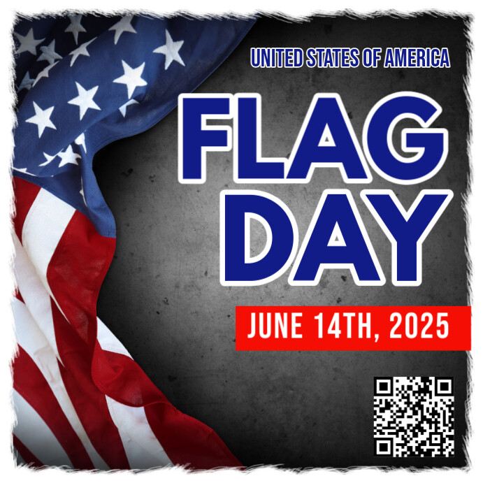 Black Modern & Minimal Flag Day Persegi (1:1) Template | PosterMyWall