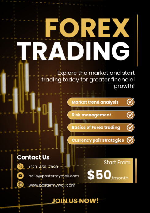 Copy of Black Modern & Minimal Forex Trading A4 | PosterMyWall