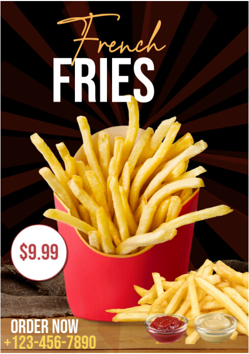 Copy of Black Modern & Minimal French Fries Promotion Flyer A4 ...