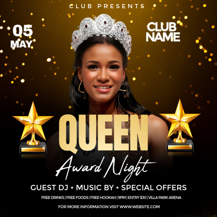 Black Modern & Minimal Glam Award Night Party Instagram Post Template ...