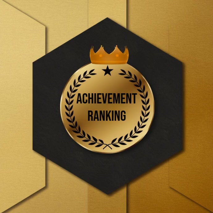 Black Modern & Minimal Gold Achievement Ranking Badge| Circle ...
