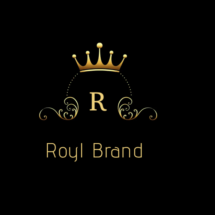 Black Modern & Minimal Gold Cown Royal Logo Template | PosterMyWall