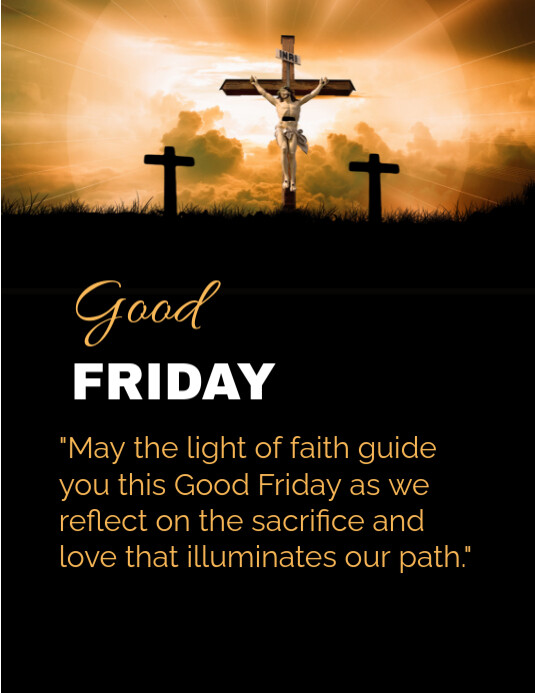 Black Modern & Minimal Good Friday Flyer (us Letter) Template ...