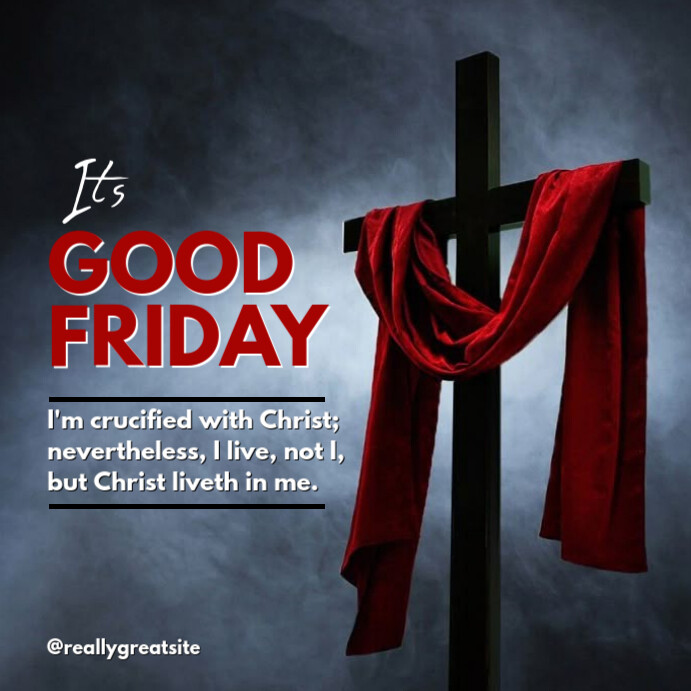 Black Modern & Minimal Good Friday Template Instagram Post | PosterMyWall