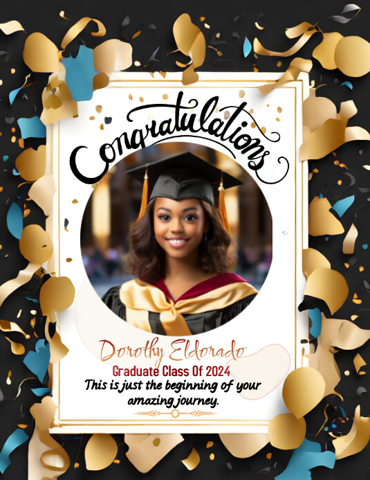 Black Modern & Minimal Graduation Flyer (us Template | PosterMyWall