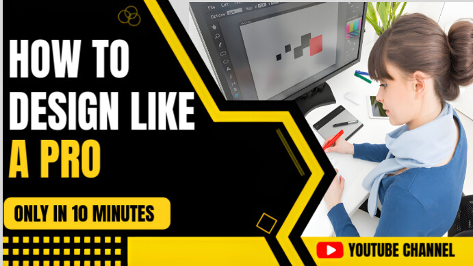 Black Modern & Minimal Graphics Youtube Thumbnail Template | PosterMyWall