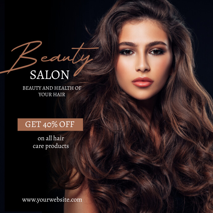 Black Modern & Minimal Hair And Beauty Instag Template | PosterMyWall