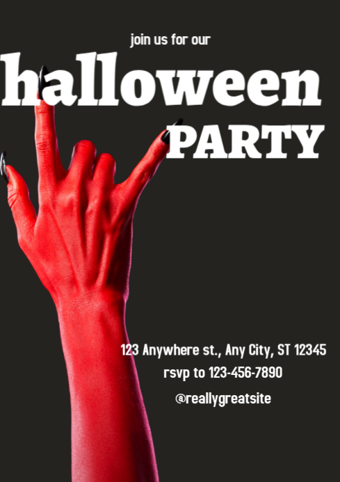 Black Modern & Minimal Halloween Party 2025 A4 Template | PosterMyWall