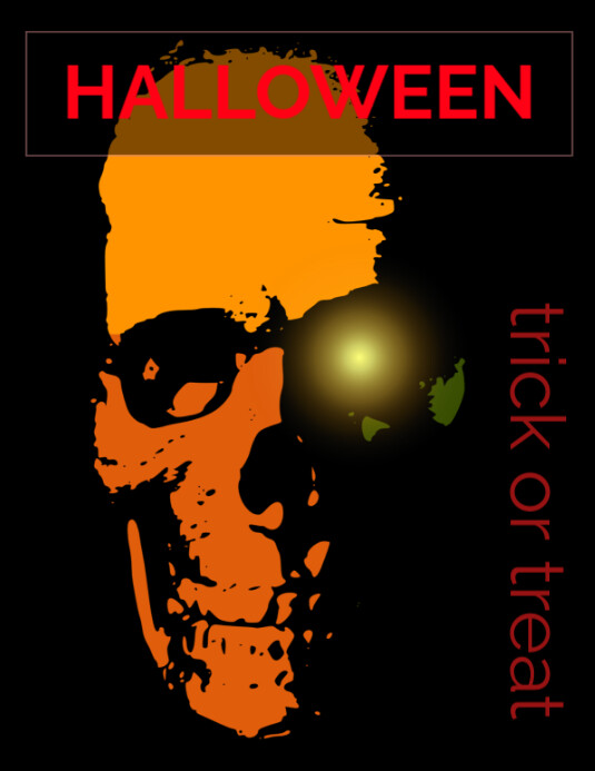 Copy of Black Modern & Minimal Halloween Trick Or Treat Flyer (us ...