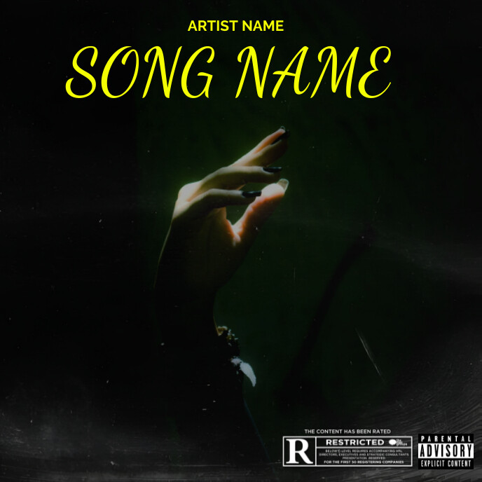 Black Modern & Minimal Hand Album Cover Templat | PosterMyWall