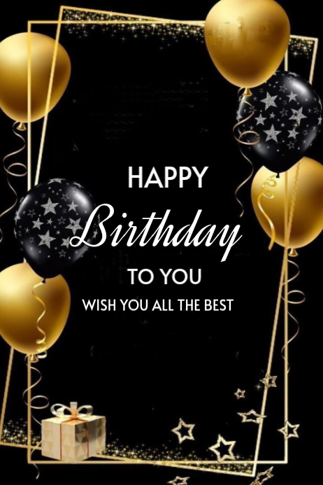 Plantilla de Black Modern & Minimal Happy Birthday To You Poster ...