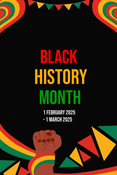 Black Modern & Minimal Happy History Month Poster Template | PosterMyWall