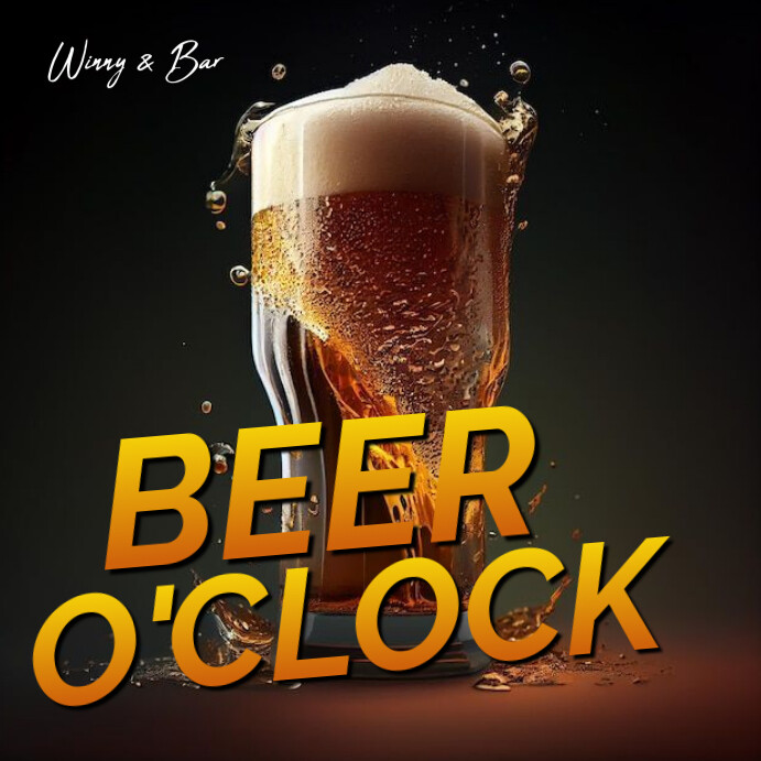 Black Modern & Minimal Happy Hour Specials Instagram Post Template ...