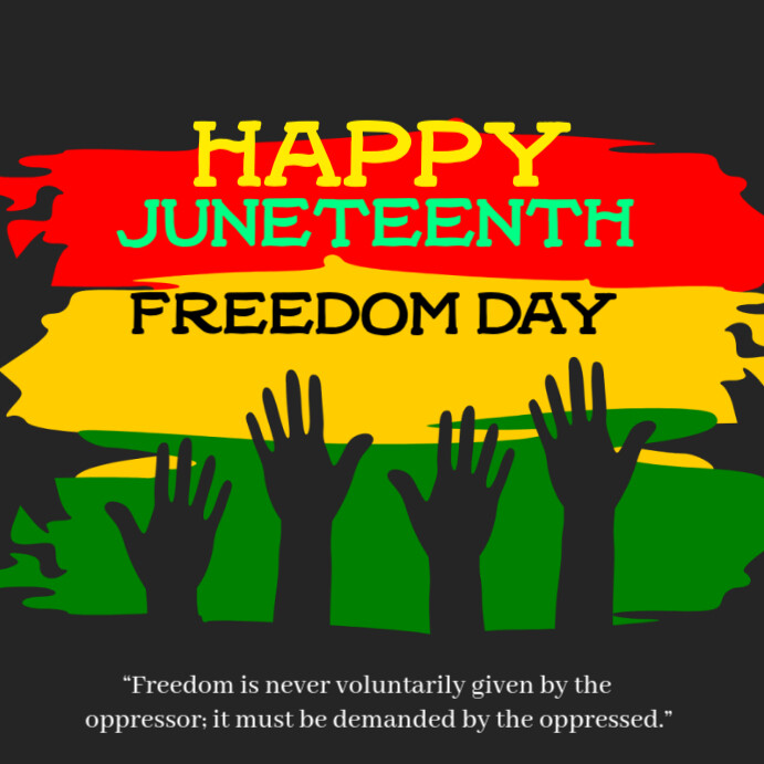 Black Modern & Minimal Happy Juneteenth Freedom Day Instagram Post ...