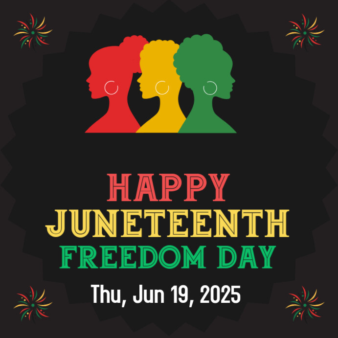 Black Modern & Minimal Happy Juneteenth Freedom Day Instagram Post ...