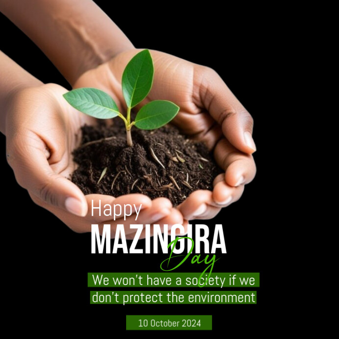 Black Modern & Minimal Happy Mazingira Day Poster Instagram Post ...