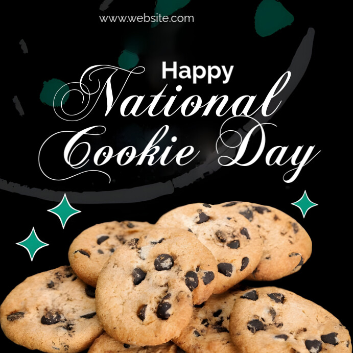 Black Modern & Minimal Happy National Cookie Day Instagram Post ...