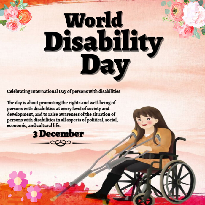 Copy of Black Modern & Minimal Happy World Disability Day Instagram ...