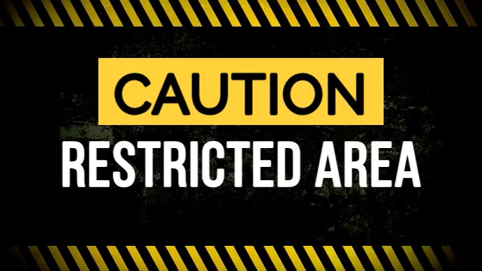 Black Modern & Minimal Hazard Warning Video Template Digital Display ...