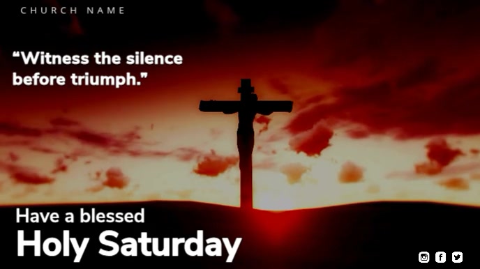 Black Modern & Minimal Holy Saturday Vigil Digital Display (16:9 ...