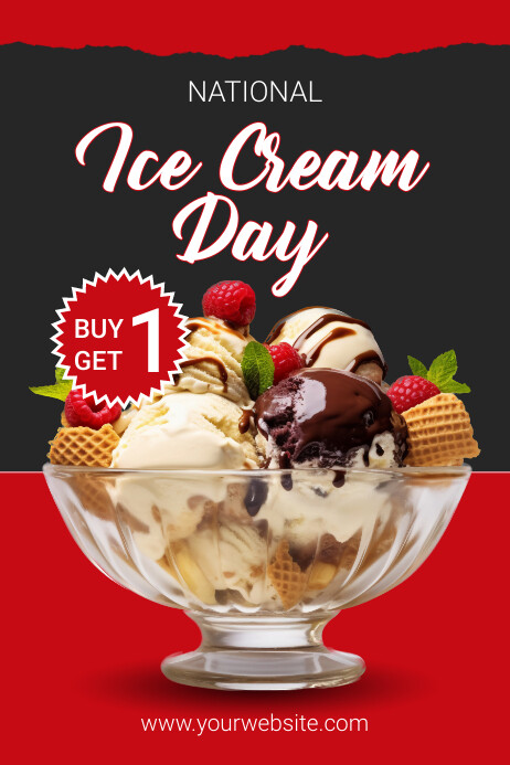 Black Modern & Minimal Ice Cream Poster Template | PosterMyWall