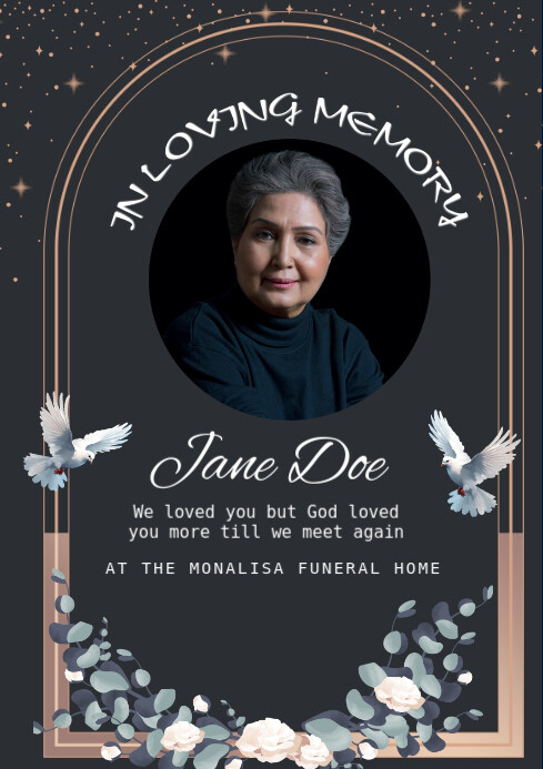Plantilla de Black Modern & Minimal In Loving Memory Flyer A3 ...