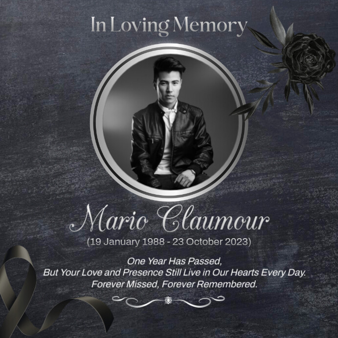 Black Modern & Minimal In Loving Memory / Rest In Peace Instagram Post ...