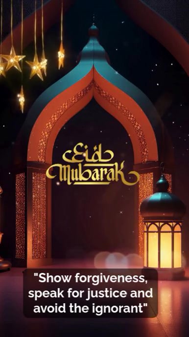 Copy of Black Modern & Minimal Inspirational Eid Al-fitr Quotes Digital ...