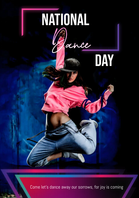 Black Modern & Minimal International Dance Da Template | PosterMyWall