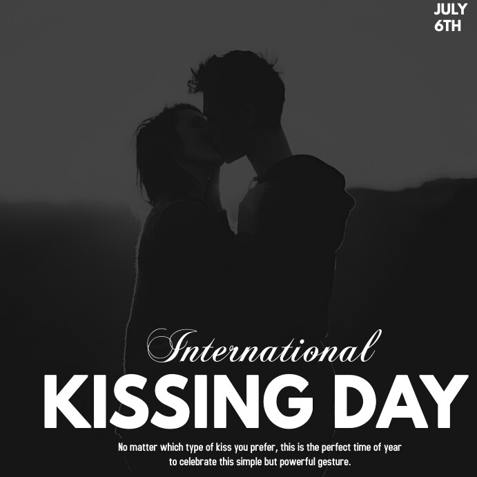 Copy of Black Modern & Minimal International Kissing | PosterMyWall