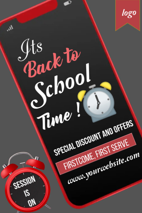 Black Modern & Minimal It's Back To School Di Template | PosterMyWall