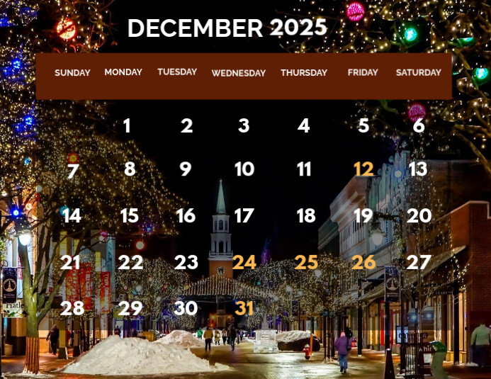 Black Modern & Minimal December 2025 Calendar Flyer (us Letter ...