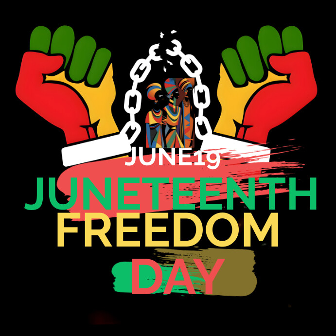 Black Modern & Minimal June Teeth Freedom Pos Template | PosterMyWall