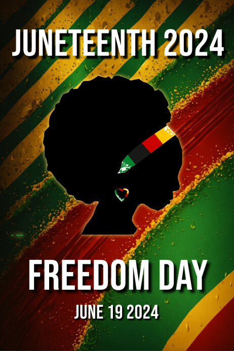 Black Modern & Minimal Juneteenth 2024 Poster Template | PosterMyWall