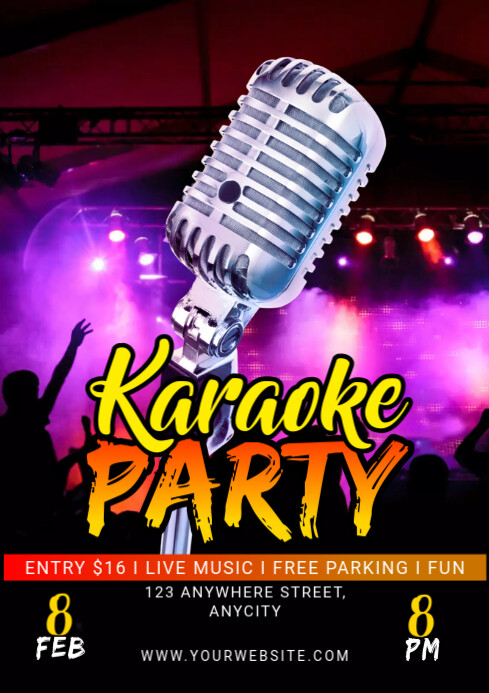 Black Modern & Minimal Karaoke Party A1 Template | PosterMyWall