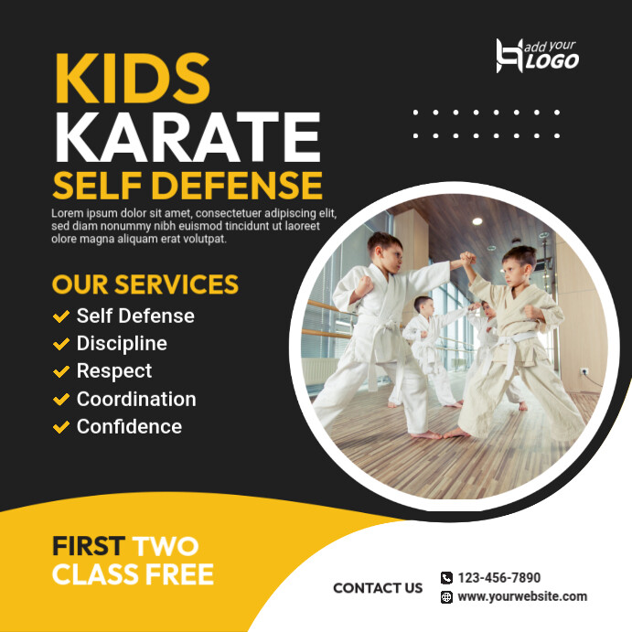 Copy of Black Modern & Minimal Karate Advertising Instagram Post ...