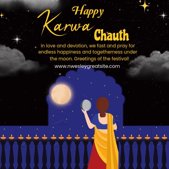 Copy of Black Modern & Minimal Karwa Chauth Square (1:1) | PosterMyWall