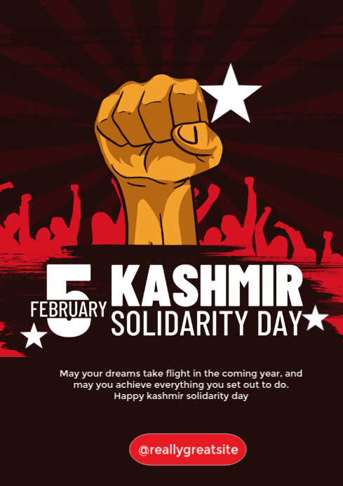 Black Modern & Minimal Kashmir Solidarity Day Poster Template A4 ...